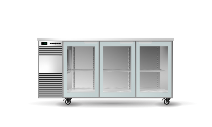 Skope Back Bar 3 Glass Swing Door Chiller - New Equipment